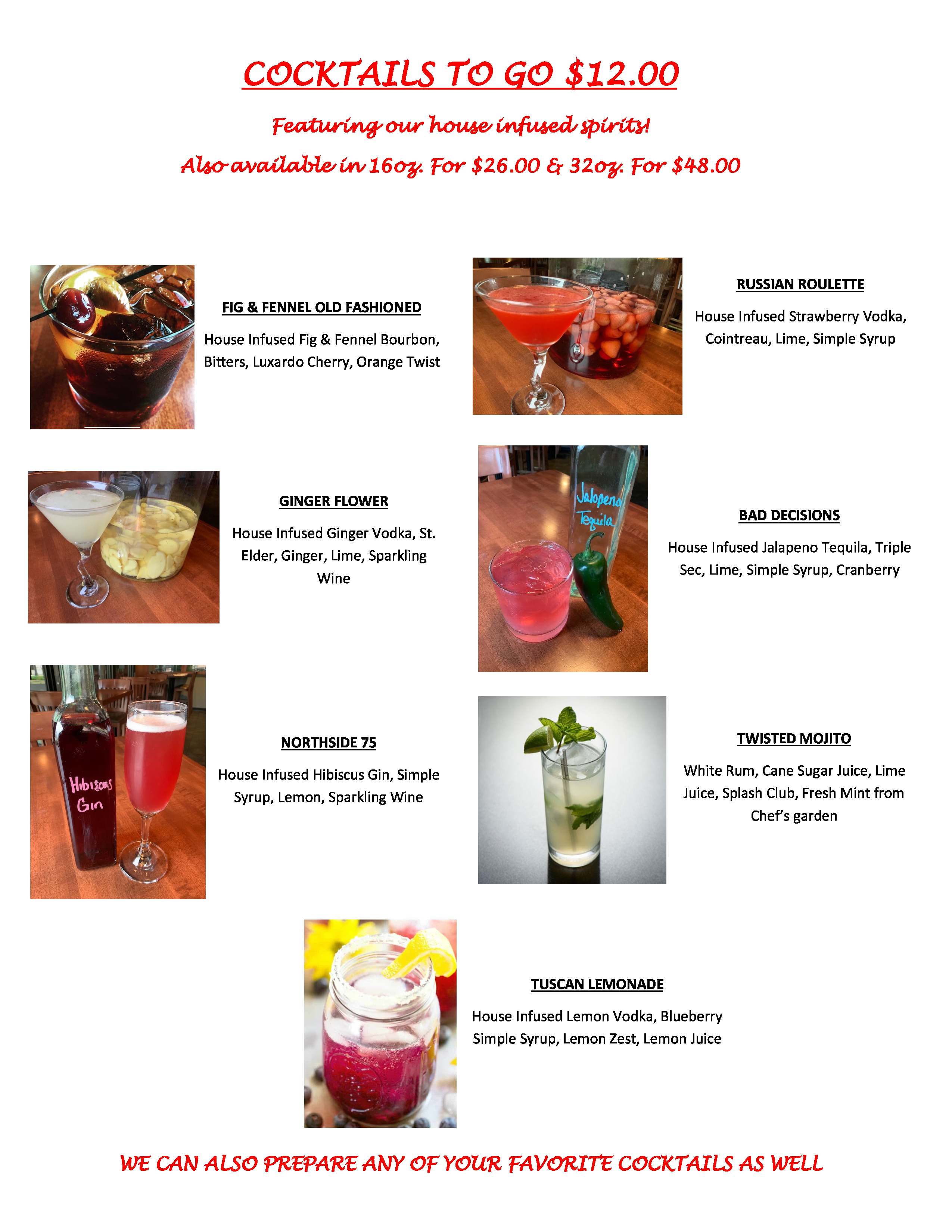 Menus | Twisted Olive