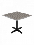 Gray synthetic teak table tops available in round sizes in late summer ...