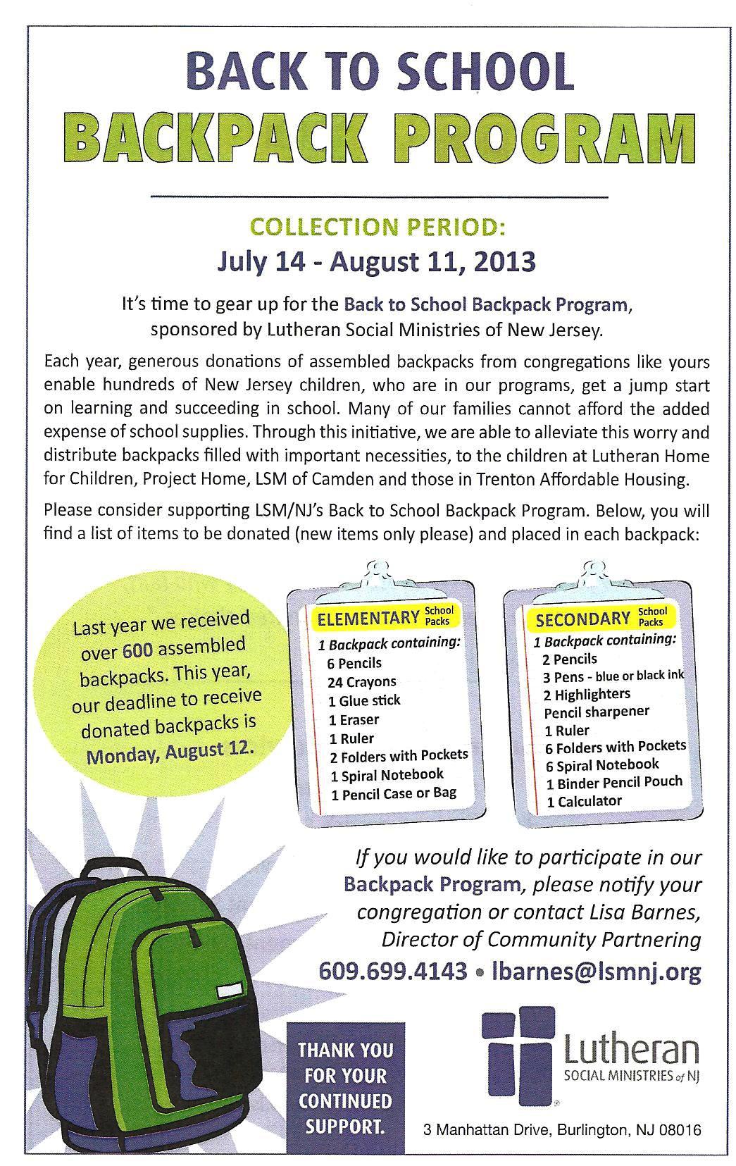 Community Service | Living Waters Lutheran Church